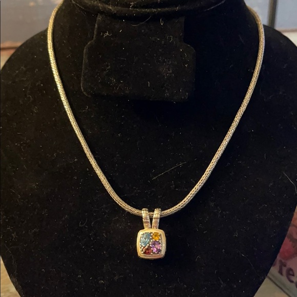 Lali | Jewelry | Lali Silver Necklace With Multi Stone Pendant6 | Poshmark